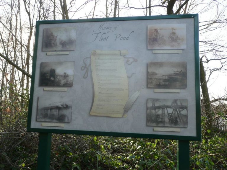 The History Board At Boathouse Corner - Fleet Pond Society